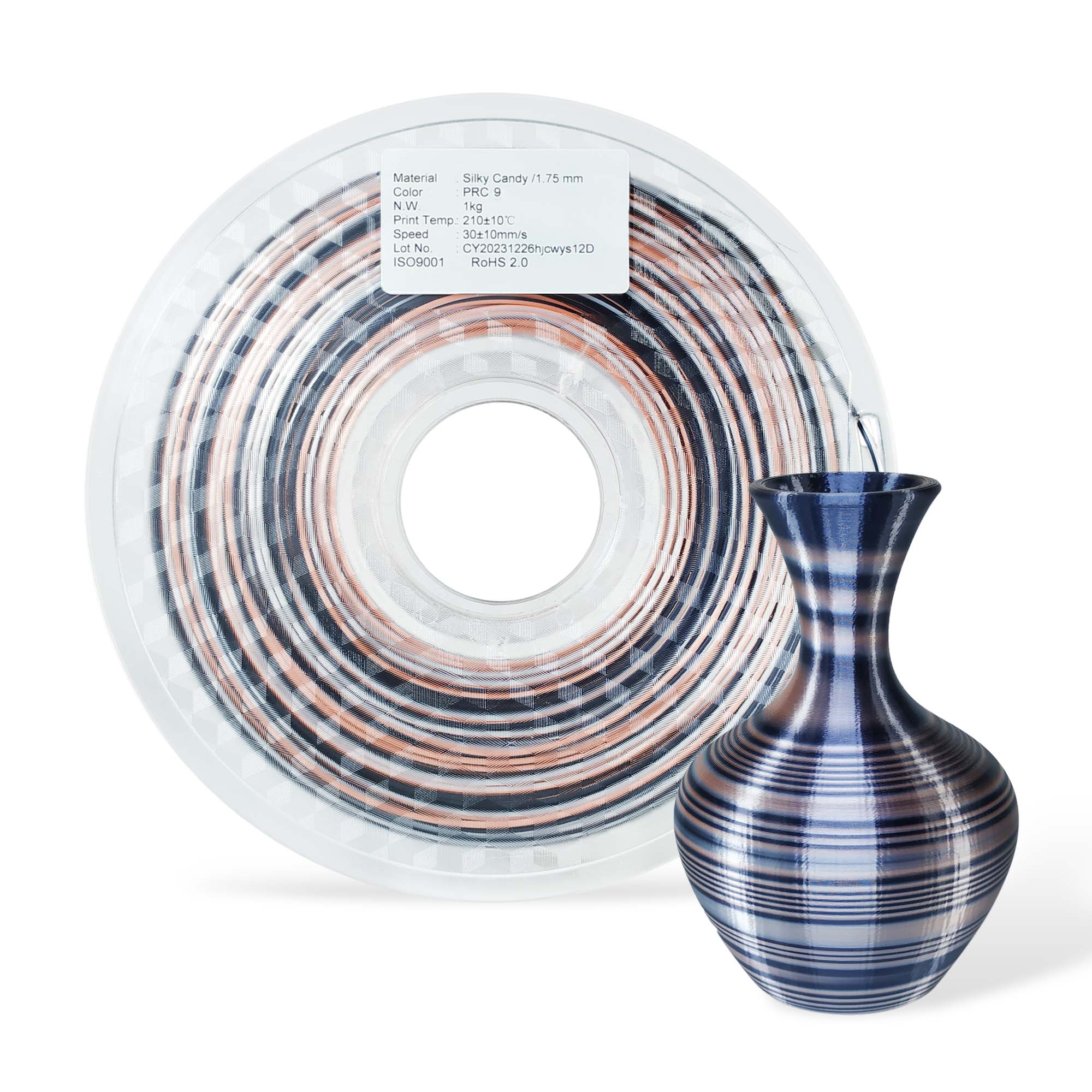 3DE Premium - PLA - Candy Rainbow - Svart, Silver, Röd Koppar V2 - 1,7